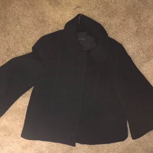 pink t | Jackets & Coats | Black Bell Sleeve Wool Coat | Poshmark